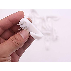 20PCS White Durable Assorted Concrete Hard Wall Photo Album Picture Hanging Kit Picture Frame Nail Hook Hanger Plastic Wall Hook Seamless Nail