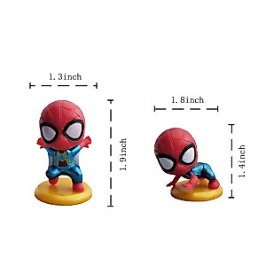 Spiderman Cake Toppers Picks for Kids Birthday Party, Baby Shower Cake Decorations (Spiderman 8pcs)