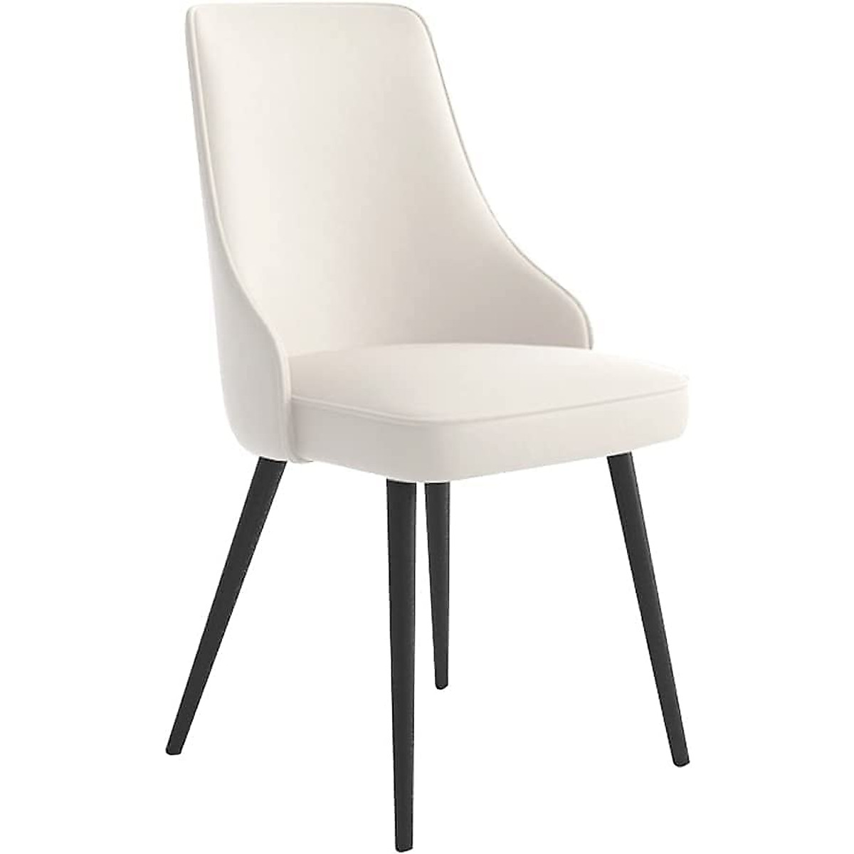 SHAWLA Chairs Modern Dining Room Furniture Chairs PU Leather Side Chair Metal Legs Kitchen Lounge Counter Chairs Dining Chairs (Size:Black Gold feet,Color:White)