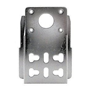 OneGrill Chrome Steel Universal Style Grill Rotisserie Mounting Bracket Set with Integrated Aluminum Heat Shield