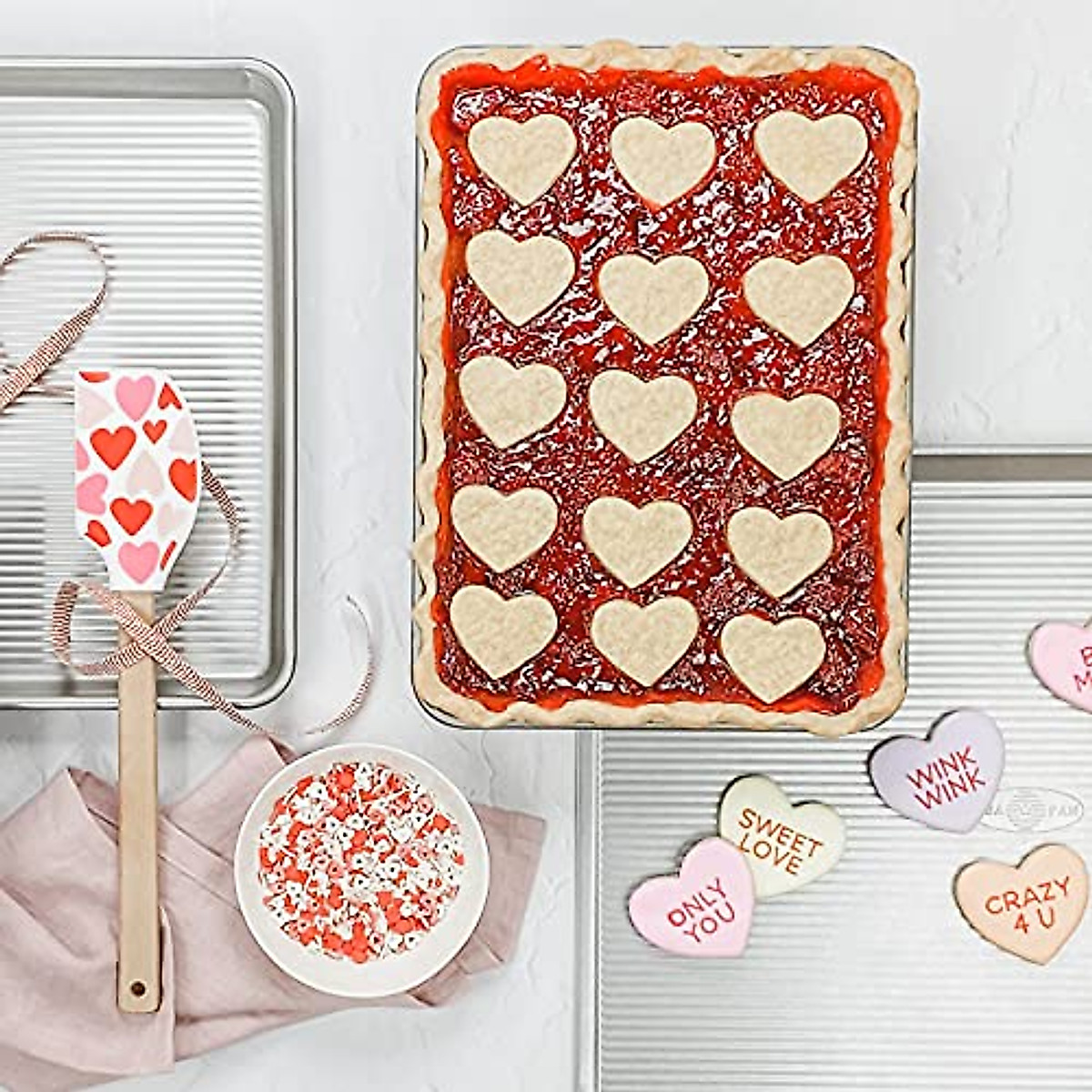 USA Pan Bakeware Half Sheet Pan, Warp Resistant Nonstick Baking Pan, Made in the USA from Aluminized Steel 17 1/4 x12 1/4 x1