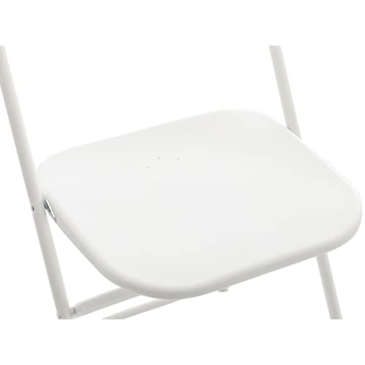 BTEXPERT White Plastic Folding Steel Frame Commercial High Capacity Event Chair Lightweight Wedding Party Set of 2