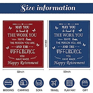 2 Pieces Happy Retirement Gifts for Women Men Retired Gifts for Coworker Mom Teacher Doctors, Soft Throw Blankets Flannel Blanket for Bedding Sofa
