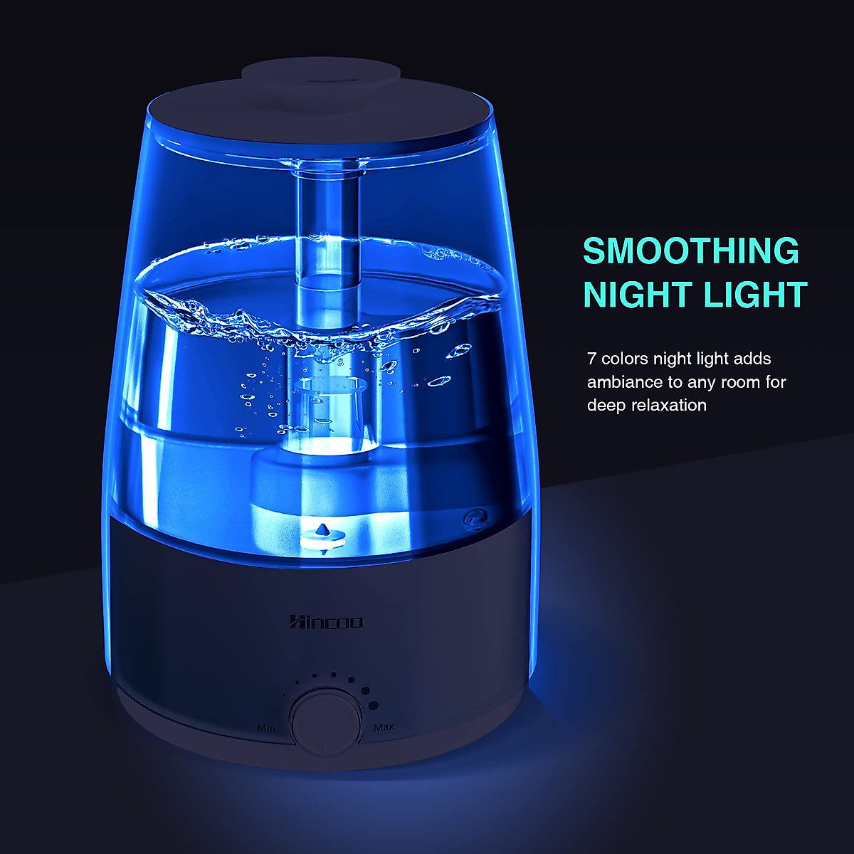 Hincoo Cool Mist Humidifiers for Large Room (4L), Top Fill Ultrasonic Humidifiers for Bedroom Quiet with Essential Oil Diffuser, Plant Humidifiers with Featured Extension Tube, Auto-Shut Off