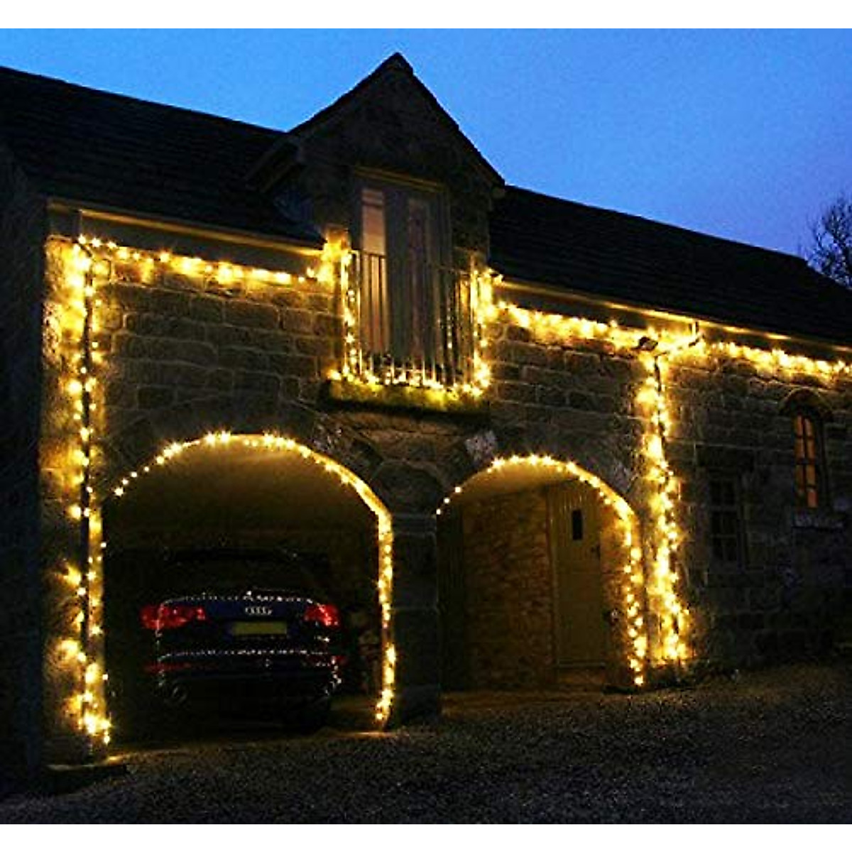 Qunlight Solar Fairy String Lights Outdoor Waterproof, 108ft 300LED Updated Version 6hrs Timer Function Starry String Lights for Christmas Patio Garden Party(WarmWhite 300L)