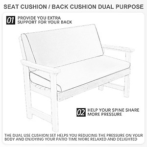 Favoyard Outdoor Bench Cushion 48 x 16 Inch Waterproof Patio Furniture Cushions Seat Cushion/Back Cushion Dual Purpose 3-Year Color Fastness Garden Sofa Settee Couch Swing Lumbar Pads, Spice