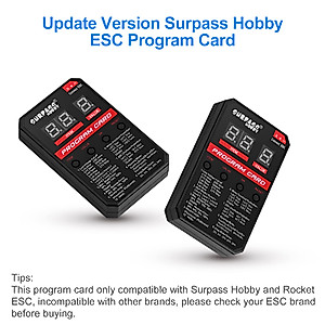 Surpass Hobby ESC Programming Card RC Car Electronic Speed Controller LED Programmer Only Compatible with Surpass Hobby Rocket Brushless ESC 25A 35A 45A 60A 80A 120A 150A (Update Version)
