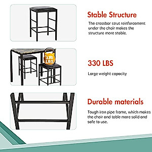 Dining Kitchen Table Dining Set Marble Rectangular Breakfast Wood Dining Room Table Set Table and Chair for 2