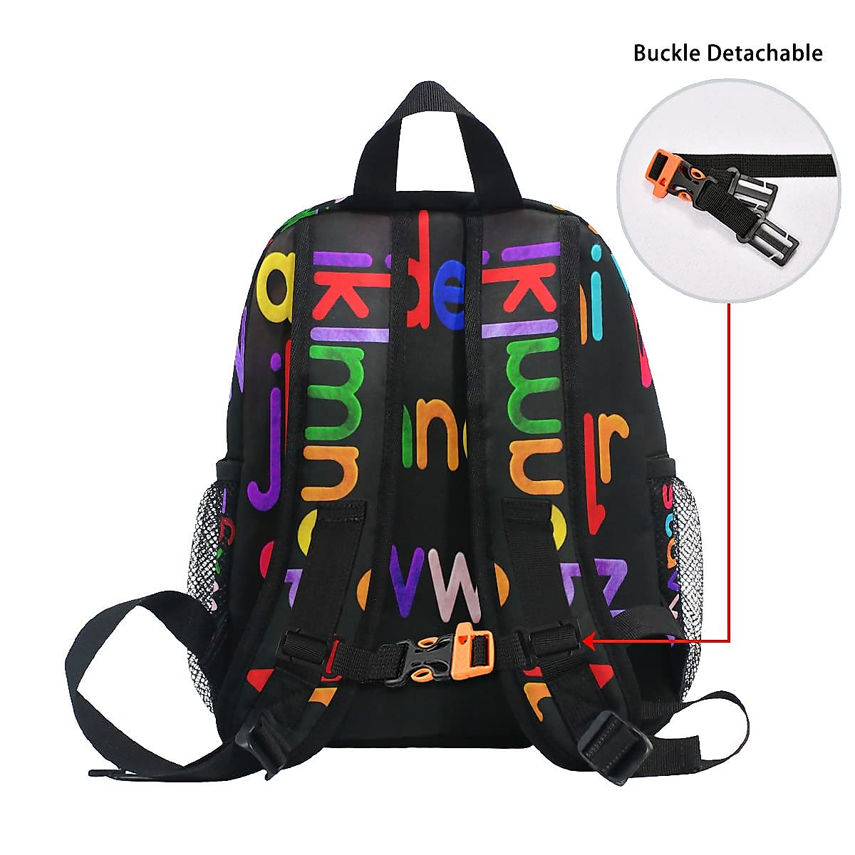 ODAWA Colorful Alphabet Kids Backpack, Toddler Schoolbag Preschool Bag Travel Backpack for Little Boy Girl