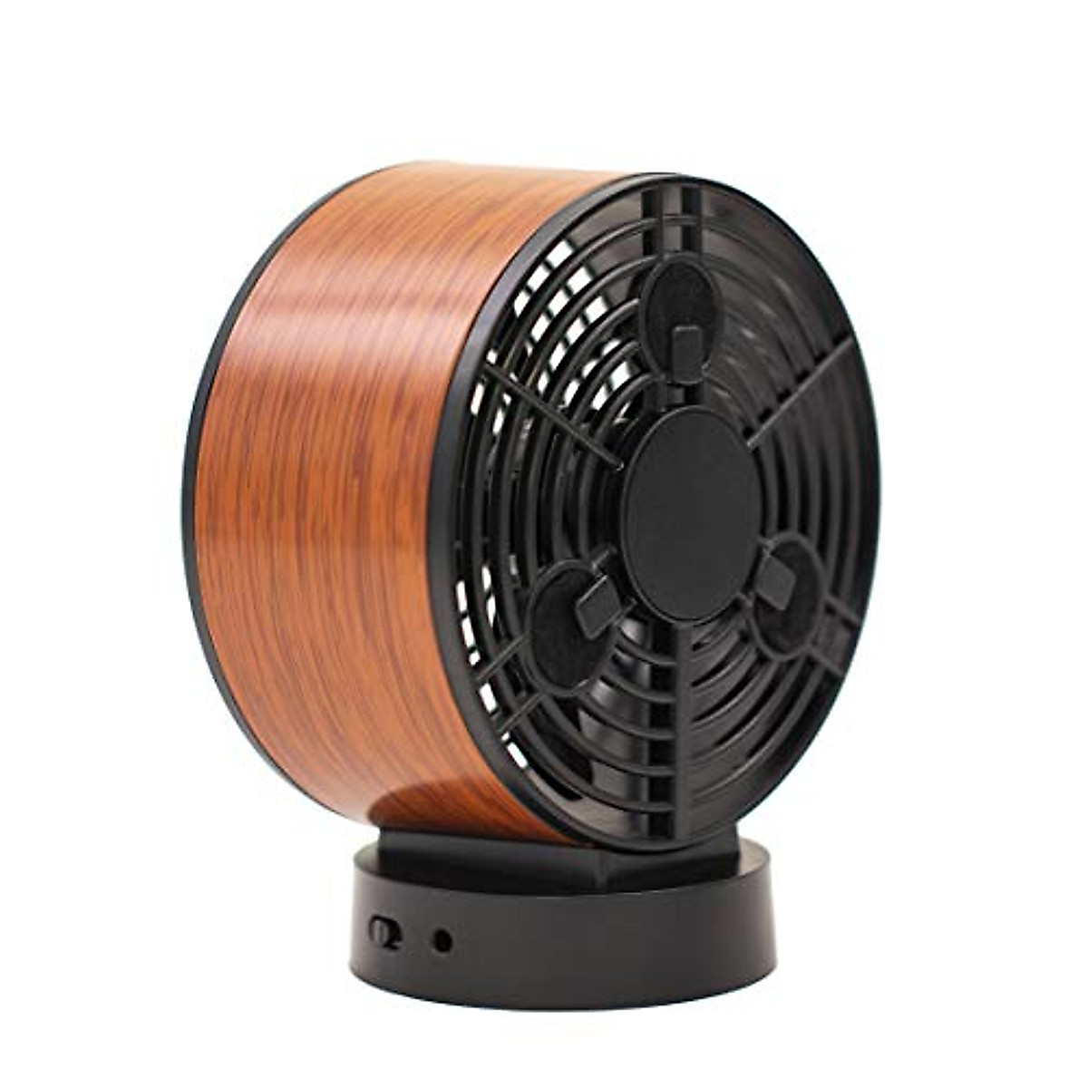 Treva 5" Aromatherapy Diffuser Fan - 2 Speed Air Flow - Faux Wood Design with Reusable Fragrance Pads - Portable USB and Battery Operated Personal Cooling Device