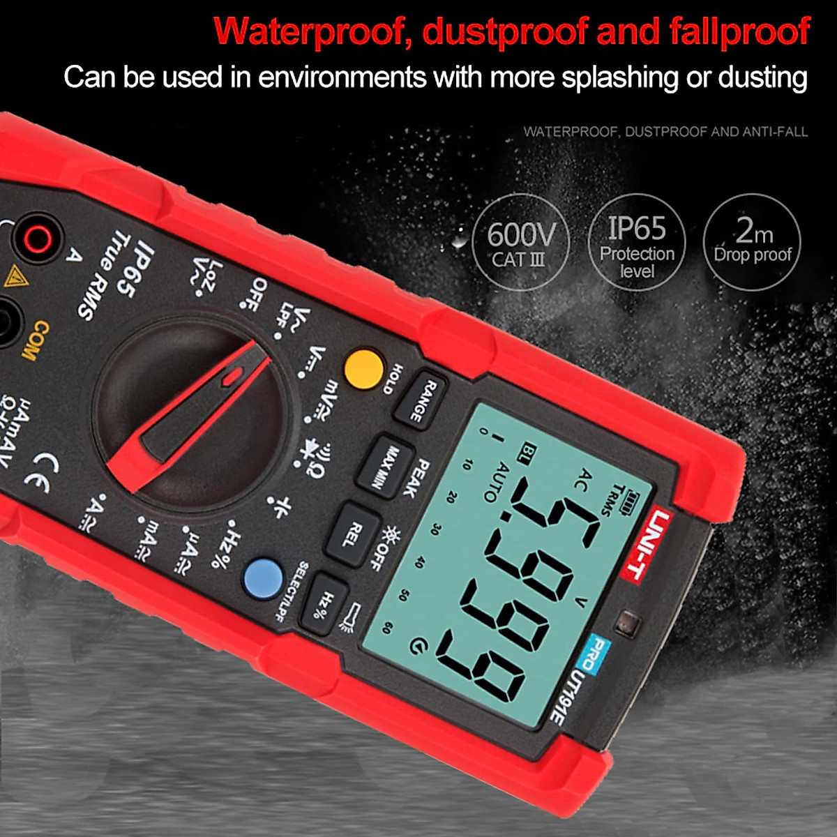 UNI-T UT191T Professional Multimeter IP65, 2m Drop Proof CE/GS/cTUVus Certified multimeter CAT III 600V