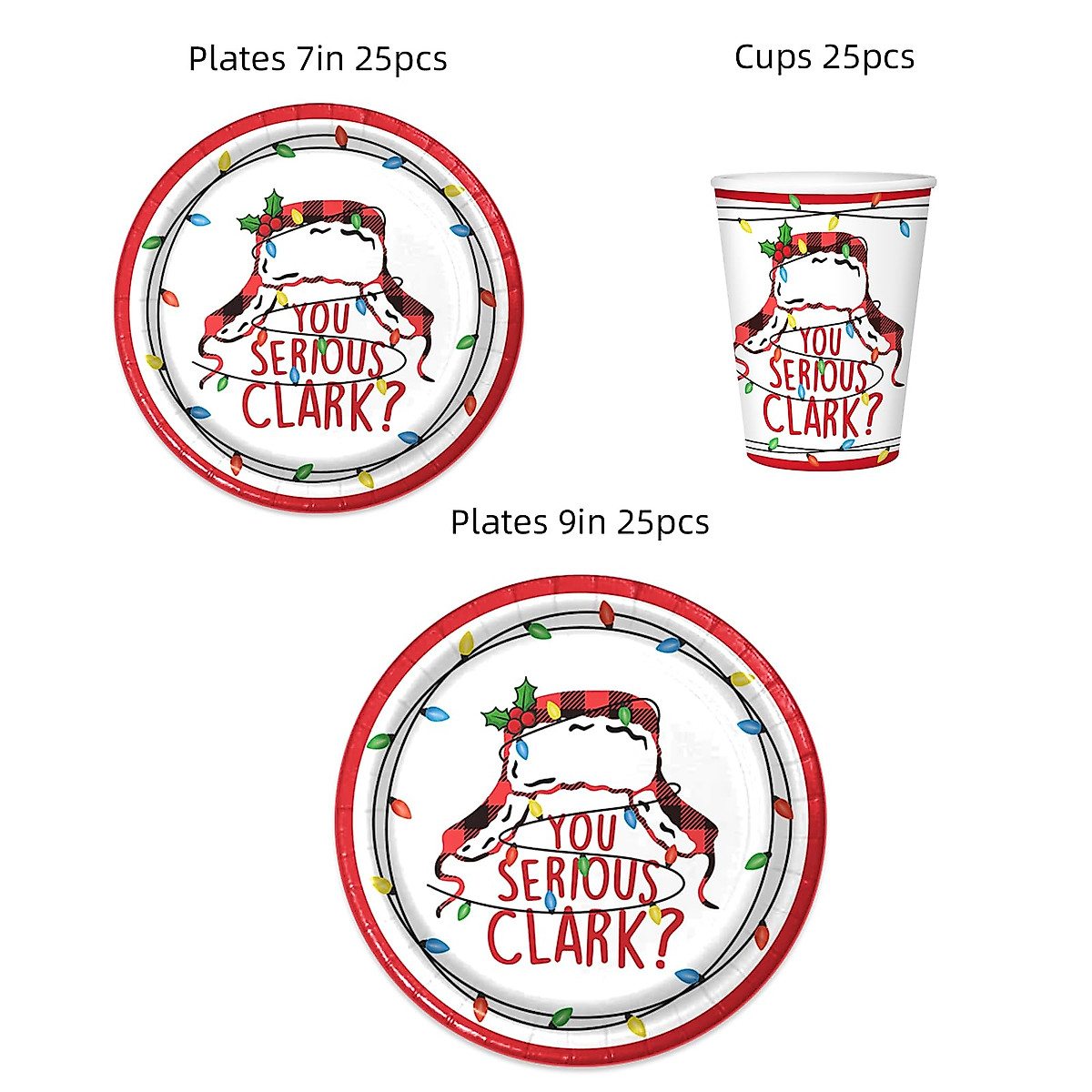 You Serious Clark Party Supplies Set Plates Cups, Funny Christmas Plates Cups, Funny Christmas Party Decorations, Christmas Vacation Party Decorations, National Christmas Holiday Party Decorations