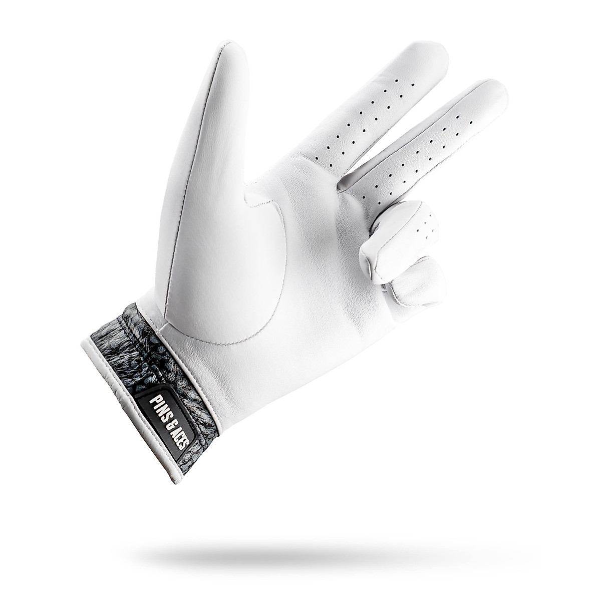 Pins & Aces - Elephant Print Golf Glove Design - Premium AAA Cabretta Leather, Long-Lasting Durable Tour Glove for Men or Women - Premium Leather Golf Glove Left & Right Hand - (Medium, Left)