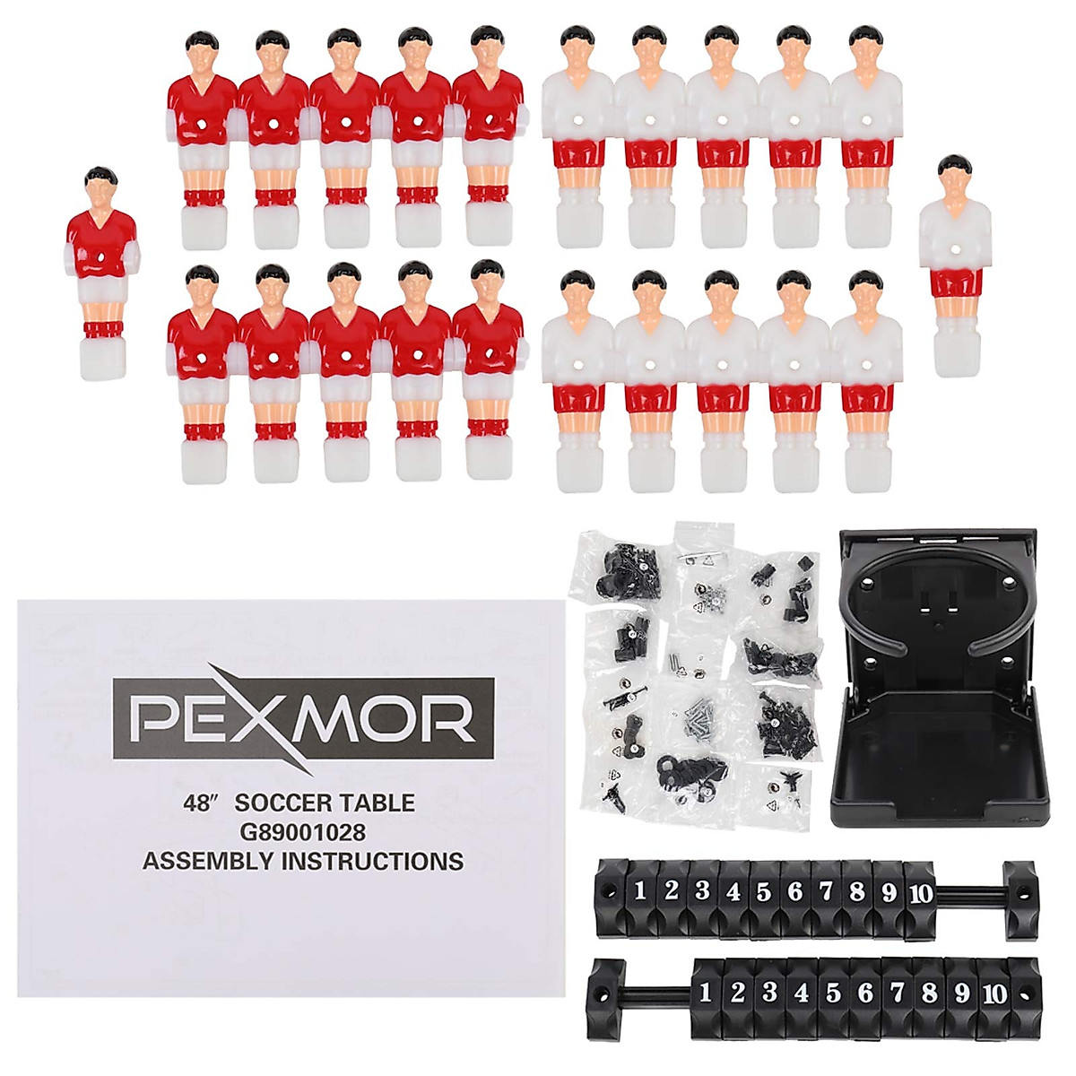 ZLLD 48in Football Table with Plastic Cup Holder, Arcade Table Soccer for Home, Game Room(Log Color)