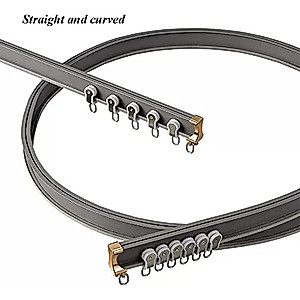 Shower Curtain Track Living Room Double Rods Curtain Track, Flexible Curved RV Bendable Track System Ceiling Or Wall Mount Bendable Curtain Rail For Living Room Bedroom Ceiling Track Set (Color : Wal