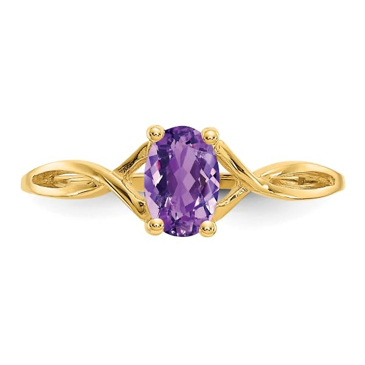 IceCarats 10K Yellow Gold Purple Amethyst Ring Gemstone Band February Birthstone Jewelry Size 7.00