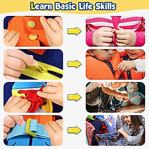 Winblo Toddler Busy Board - Montessori Toys for 1-3 Year Old Boy Birthday Gift, Educational Learning Sensory Busy Book for Two Year Old Boys, Kids Ages 2-4 Activities Toy for Airplane Car Travel