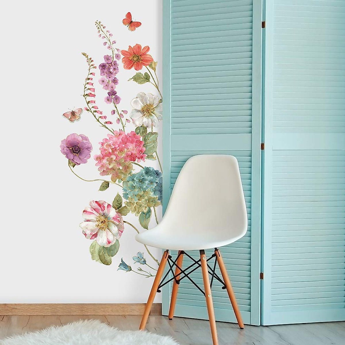 RoomMates RMK3261GM Lisa Audit Garden Flowers Peel and Stick Giant Wall Decals