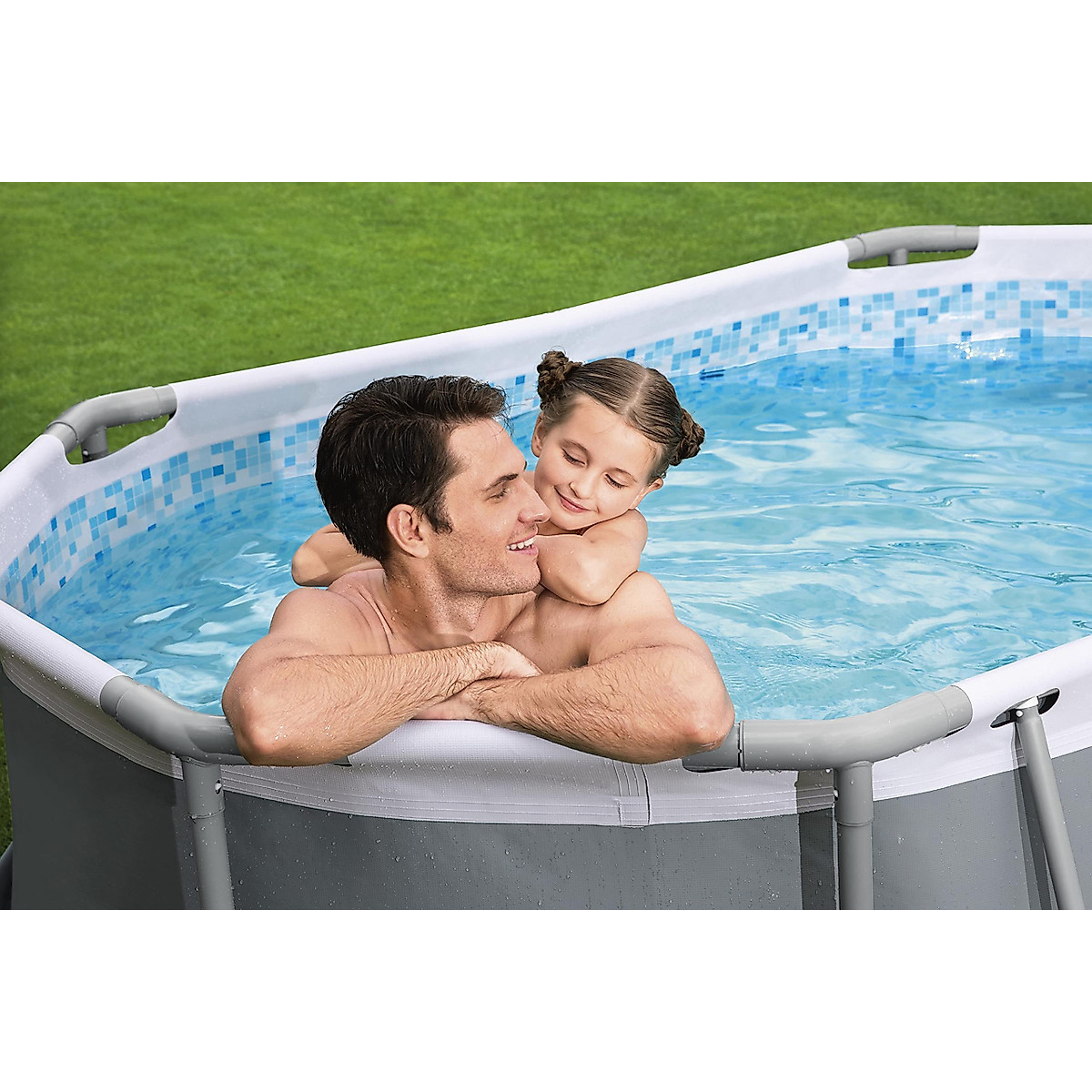 Bestway Oval Above Ground Pool Set (10' x 6'7" x 33")| Includes Filter Pump & ChemConnect Dispenser