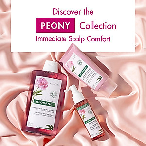 Klorane Shampoo with Peony, Soothing Relief for Dry Itchy Flaky Sensitive Scalp, pH Balanced, Provides Comfort, 13.5 fl. oz.