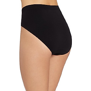 Bali Women's Microfiber Hi-Cut Panty, Black, 10/11