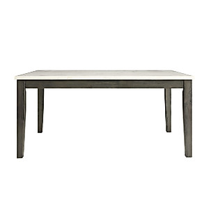 Merel Dining Table in White Marble & Gray Oak