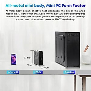 CHUWI RzBox Mini Pc,Windows 11 Mini Computer,16GB RAM 512GB SSD,AMD Ryzen 7 5800H Processor, Vega 8 Graphics, Dual Gigabit RJ45 LAN, WiFi 6, BT5.2, 4K@60Hz Output,USB-C,Support Triple Screen Display