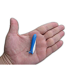 Glittering Bazaar Fish Smallest Mini Micro Handmade Key ring Pocket Folding Folder Knife, Stainless Steel, Multi Purpose Portable, Tiny Blade (Blue)