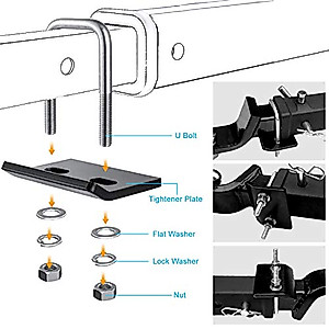 BOYISEN Hitch Tightener Anti-Rattle Hitch Stabilizer - Heavy Duty 304 Stainless Steel Hitch Clamp for 1.25 and 2 inch Hitches Reduce Shaking from Hitch Tray Bike Rack Trailer Ball Mount, Rust Free