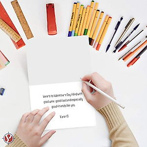 Thank You Greeting Cards & Envelopes, Beautiful & Romantic Love Hearts Greetings for Husband, Wife, Boyfriend or Girlfriend | 80lb Cover – Pre-scored | 5" x 7" (A7 Size) | 25 Cards & 25 Envelopes