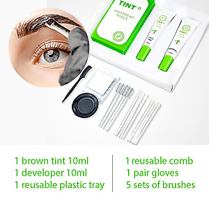 Eyebrow Coloring Kit for Lash and Brow, Instant Hair Coloring Kit, Lasting for 4 Weeks DIY Hair Dying, Natural Spot Coloring Eyebrow Color Kit, Professional or Home Use, 10ML (Dark Brown)