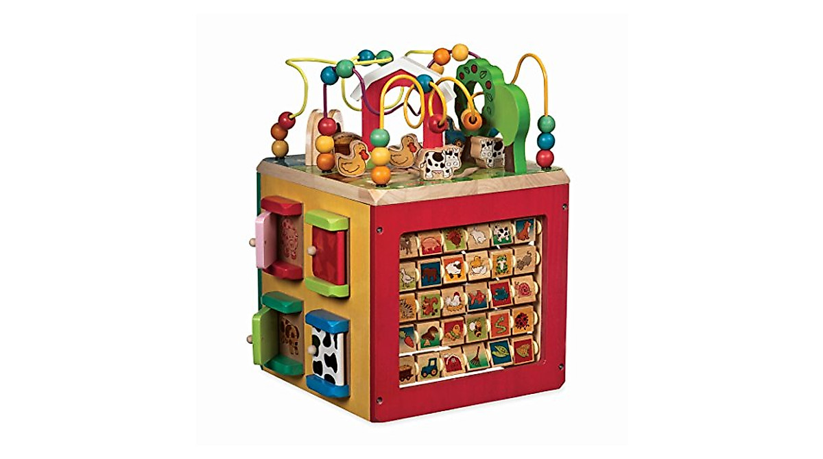 Battat Wooden Activity Cube - Fun Learning for Kids