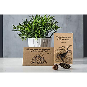 DIVERSEBEE 18 Kraft Inspirational Christian Greeting Cards with Envelopes (6 Unique Designs), Bulk Motivational Bible Verse Quotes, Encouragement Scripture Note Cards Assortment - 4x6 Inches