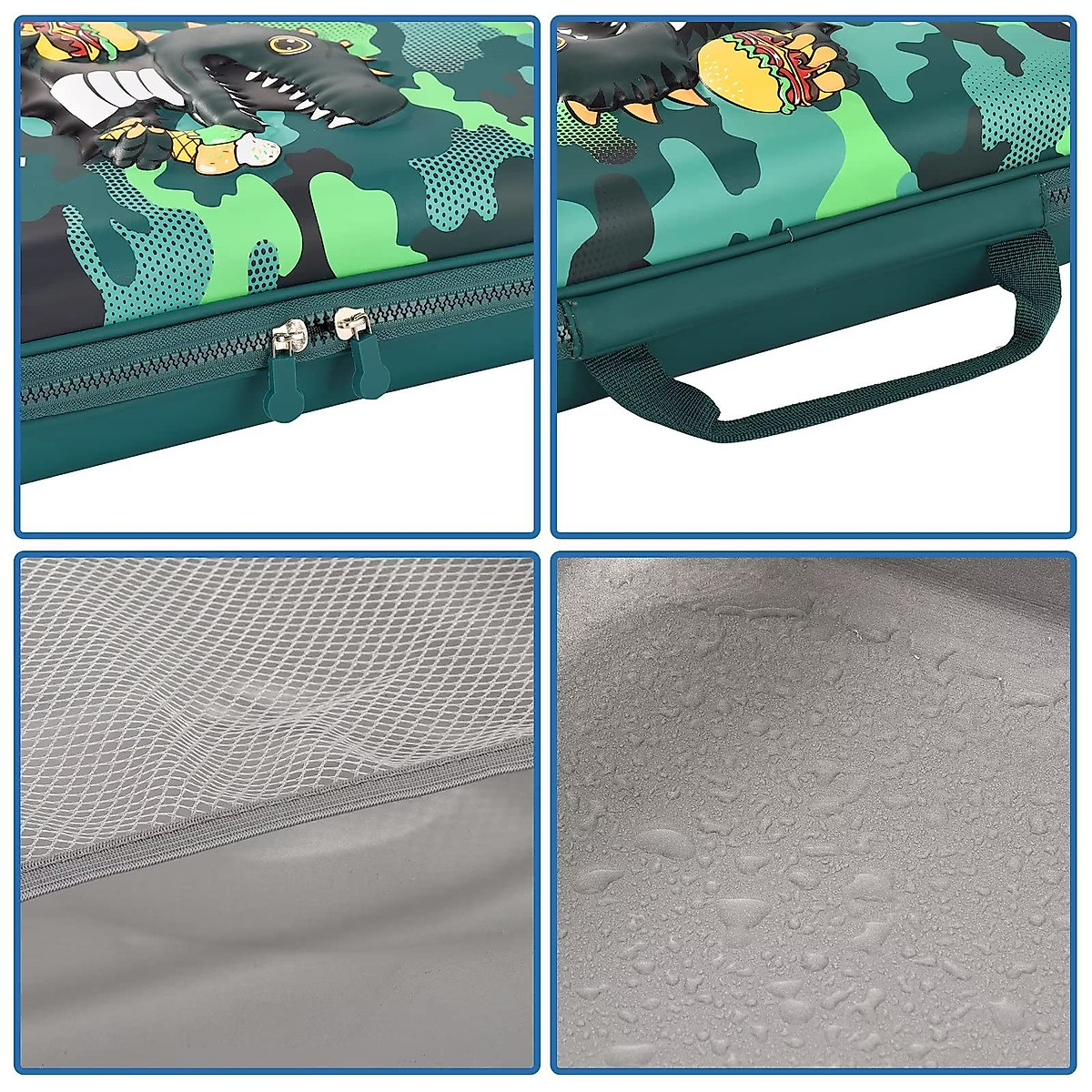 BDBKYWY 3D Dinosaur Lunch Box Kids Bento Box Insulated Lunch Bag with Ice Pack Water Bottle Spoon Salad Snack Container Silicon Cap Durable Water-Resistant Back to School Supplies for Boys Age 7-12