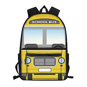 FOR U DESIGNS Children School Backpack School Bus Pattern Big Capacity Bookbag Kids Primary Rucksack