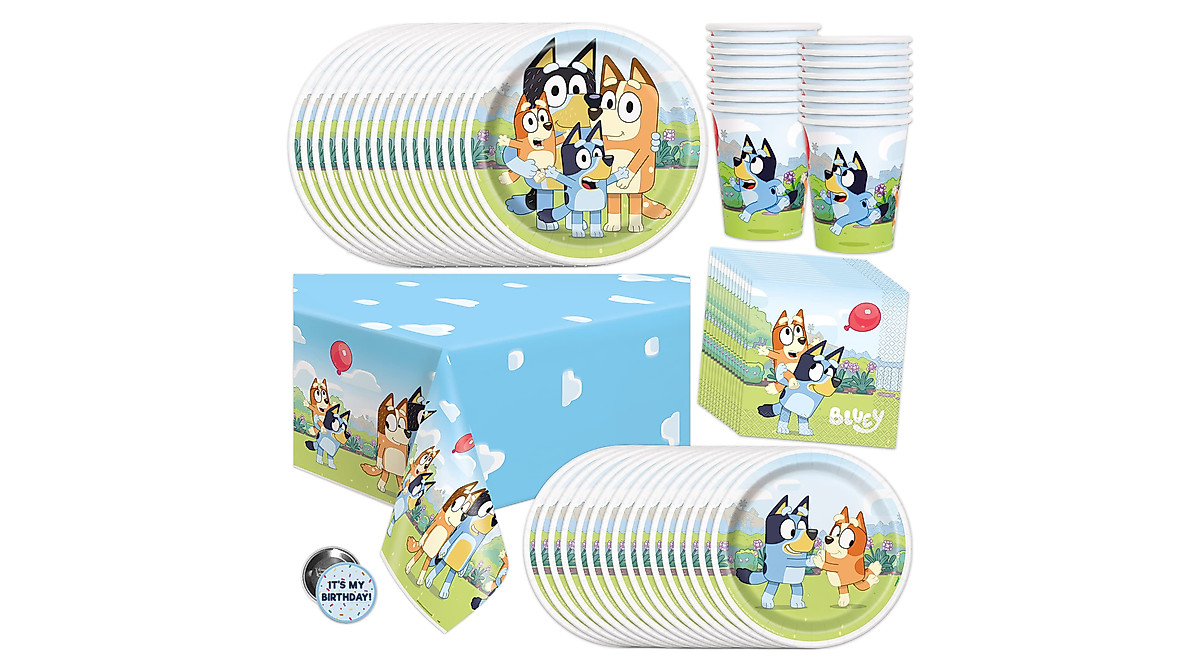 Bluey Birthday Party Supplies - Complete Kit for 16 Guests