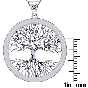 Jewelry Trends Large Celtic Tree of Life Protection Pendant Necklace 18"