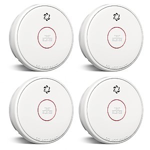 Fire Alarms Smoke Detectors, Smoke Alarm Battery Operated, 10-Year Product Life, Fire Alarm with Test Button & Low Battery Signal, Photoelectric Technology Fire Detectors for Bedroom and Home (4 Pack)