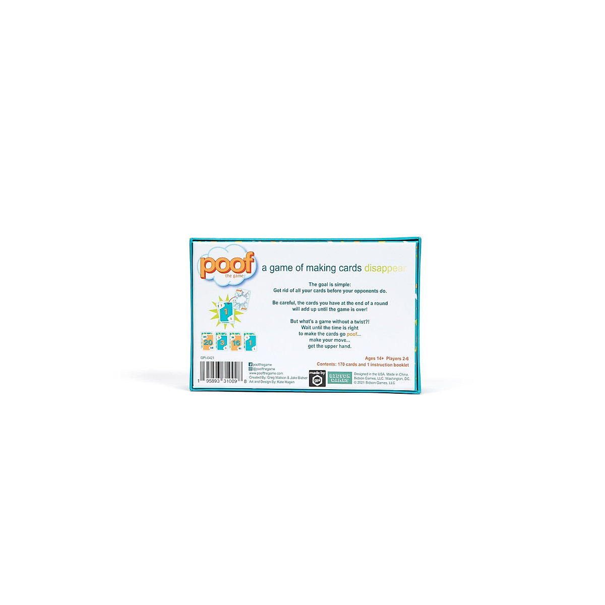 Bidson Games Poof The Game - Quick to Learn, Easy to Play Casual Card Game for Friends and Family Alike, Groups Large and Small - Game Nights, Parties, Gifts, and Travel