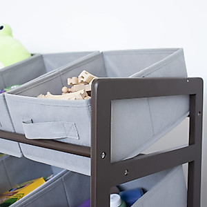 Humble Crew, Dark Pine/Grey Fabric Organizer Storage Unit, 8 Bins