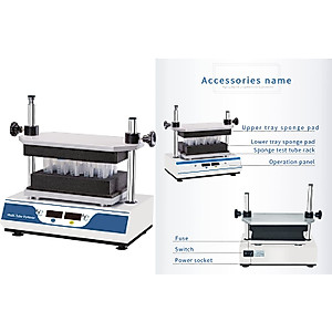 HFBTE Lab Multi-Tube Vortexer Mixer Scientific Laboratory Vortex Mixer Shaker Multiple Tubes with DC Brushless Motor Speed Range 100 to 2500 RPM Foam Rack 50xφ18mm Test Tube φ18-φ21mm 20ml
