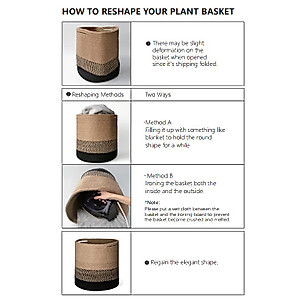 Mkono Macrame Decorative Cotton Rope Basket Boho Nursery Decor Cute Woven Tassel Closet Storage Bins Organizer for Baby Toys,Diaper, Blankets,Magazine,Potted Plants Cover,Living Room,Bedroom, 15"x14"