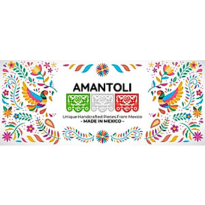 Amantoli - 3 Piece Mexican Handwoven Tortilla Basket Set - Large (8 inches) - Colorful | Tortilla | Pancake | Arepa| Warmer - Authentic Tortillero Set/Mexican Party - Décor