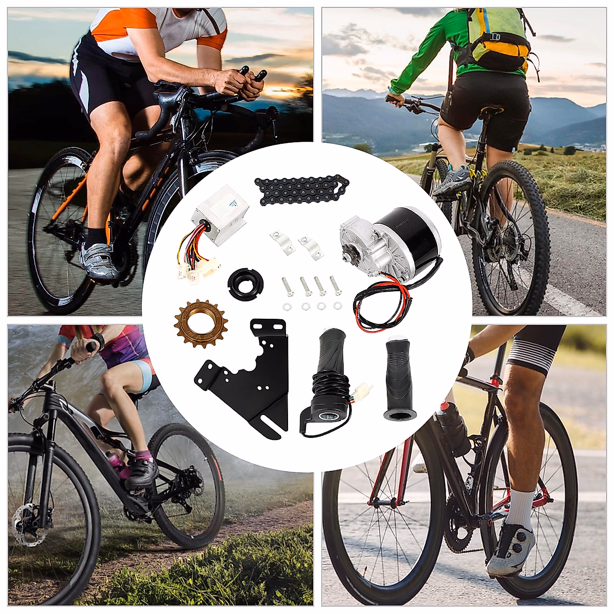 LyeXD 24V 250W Electric Bicycle Motor Kit, E-Bike Conversion Kit, Bike Motor Retrofit w/Motor Controller for 16''-28'' Wheel Motor Conversion Chain Kit (Battery not Included)