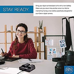 BM Premium 2 Pack of LP-E6NH High Capacity Batteries and Dual Bay Battery Charger for Canon EOS R EOS R5 EOS R6 EOS R6 II EOS R7 EOS 90D EOS 60D EOS 70D EOS 80D EOS 6D II EOS 7D EOS 7D Mark II Cameras