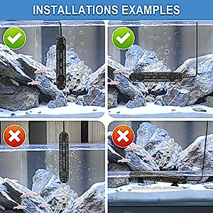 HiTauing Aquarium Heater, 300W Fish Tank Heater with LED Digital Display & 5 Safety Protection, Submersible Aquarium Heater with 2 Suction Cup and 8.2Ft Cord for 40-75 Gallon Fish Tank.