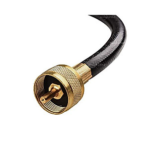 SHINESTAR 12ft and 5ft Propane Hose Extension for Distribution Tree, 1lb lp Hose Assembly with 1in x20 Female Throwaway Cylinder Thread x 1in x20 Male Thread - T and Y Connector