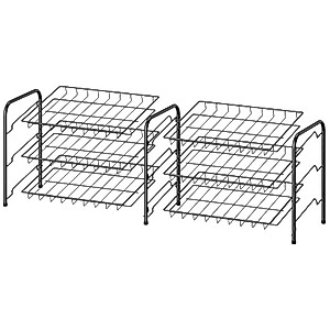 MOOACE Can Rack Organizer, 2 in 1 Can Storage Dispenser Holds up to 72 Cans, Can Organizer for Pantry Kitchen Cabinet, Black