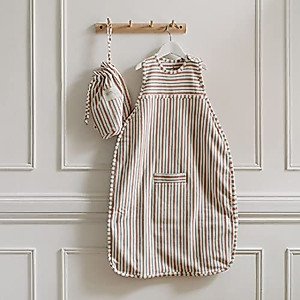 Merino Kids Duvet-Weight Baby Sleep Bag for Babies 0-2 Years, Misty Rose/Grey Stripe