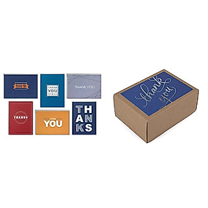 Hallmark Thank You Cards Assortment, Bold Type (36 Thank You Notes with Envelopes for Business, Graduation, Birthdays, All Occasion)